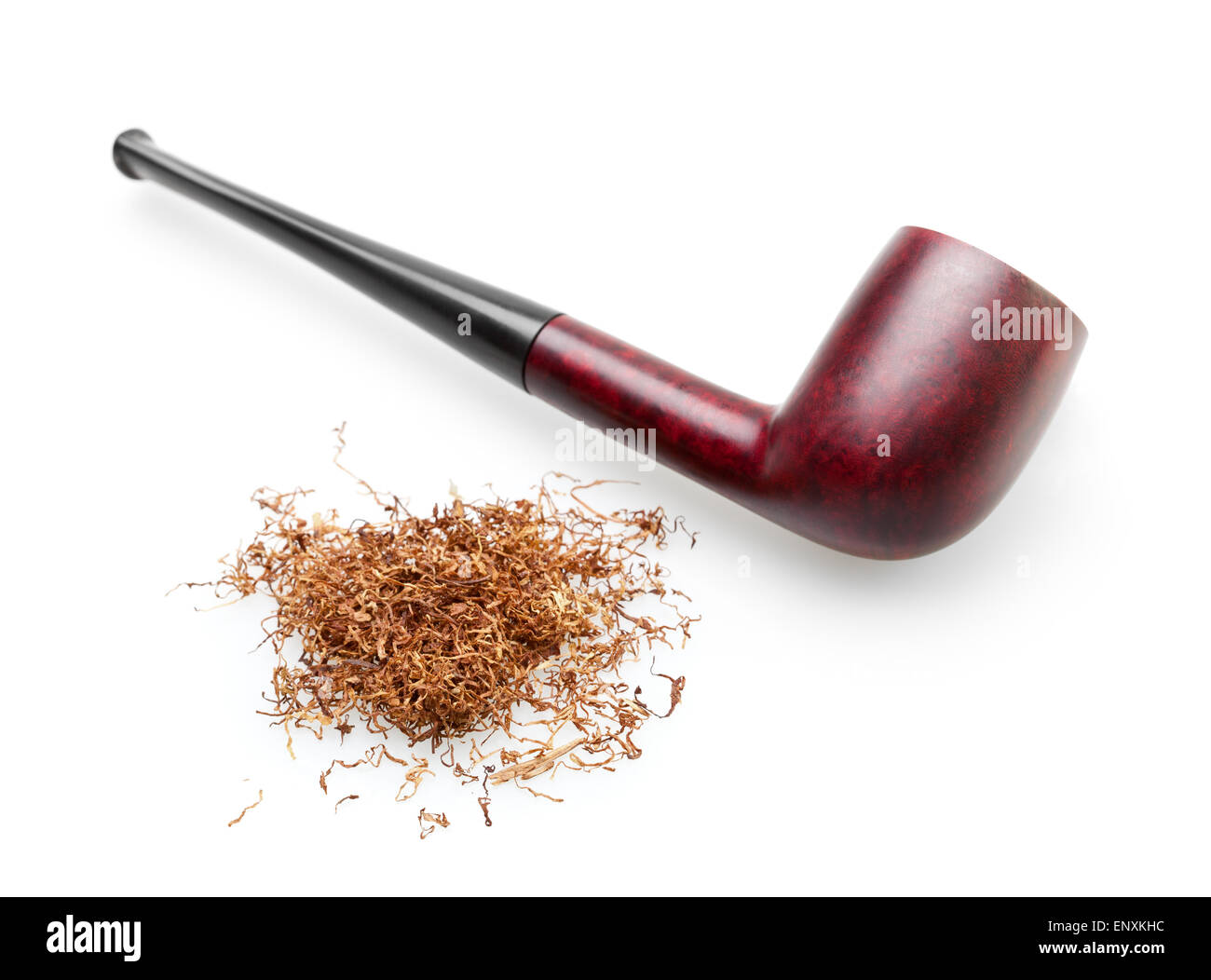 wooden smoking pipe with tobacco isolated on white Stock Photo - Alamy