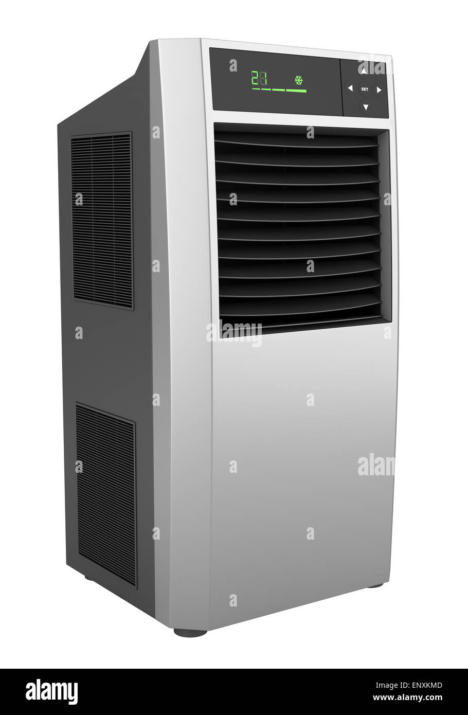 modern black standing air conditioner isolated Stock Photo - Alamy