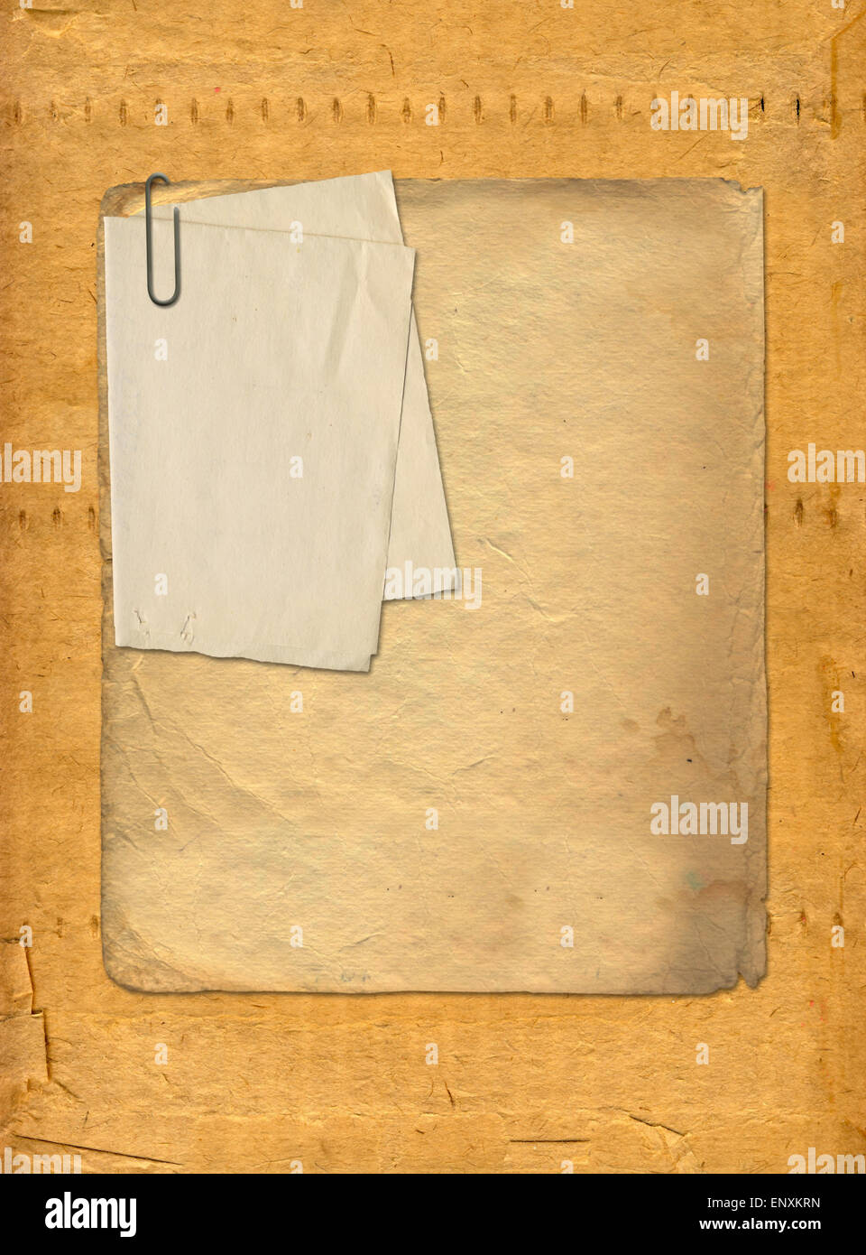Abstract ancient brown background with set old paper in scrapbooking ...