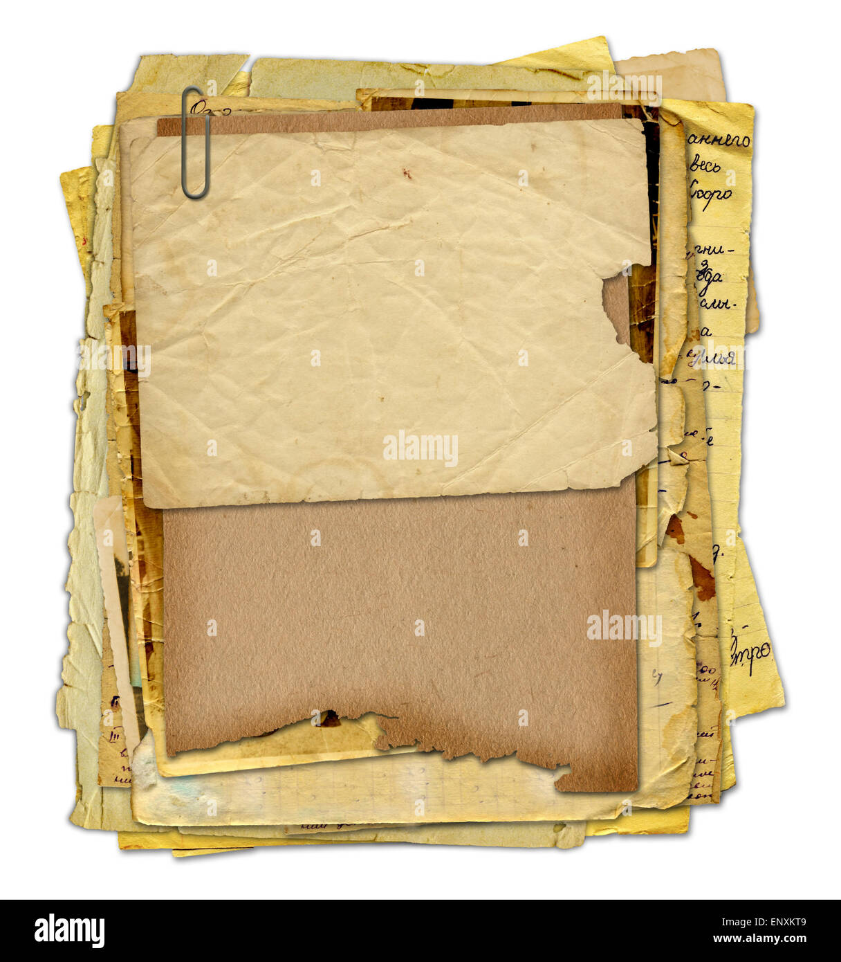 Old archive with letters, photos on the white isolated background Stock ...