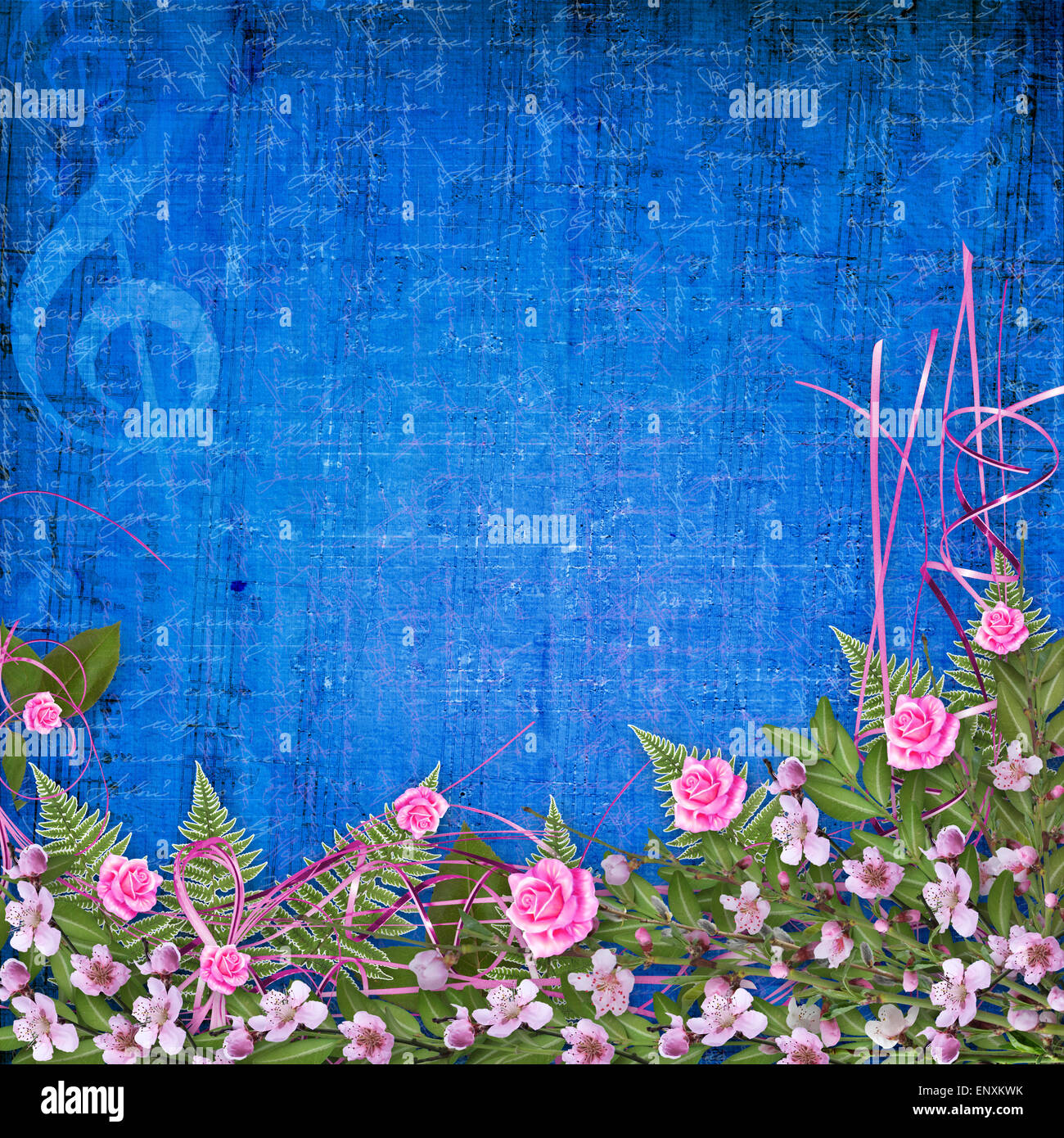 Writing abstract background with floral beautiful bouquet Stock Photo ...