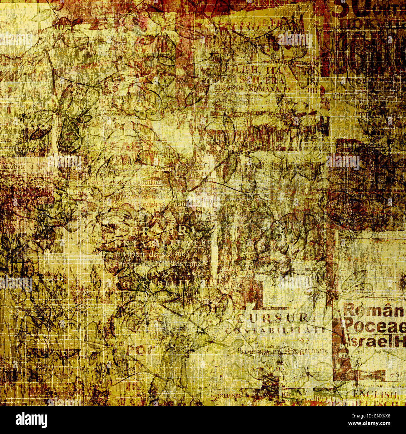 Scratch abstract background with floral beautiful ornament Stock Photo ...