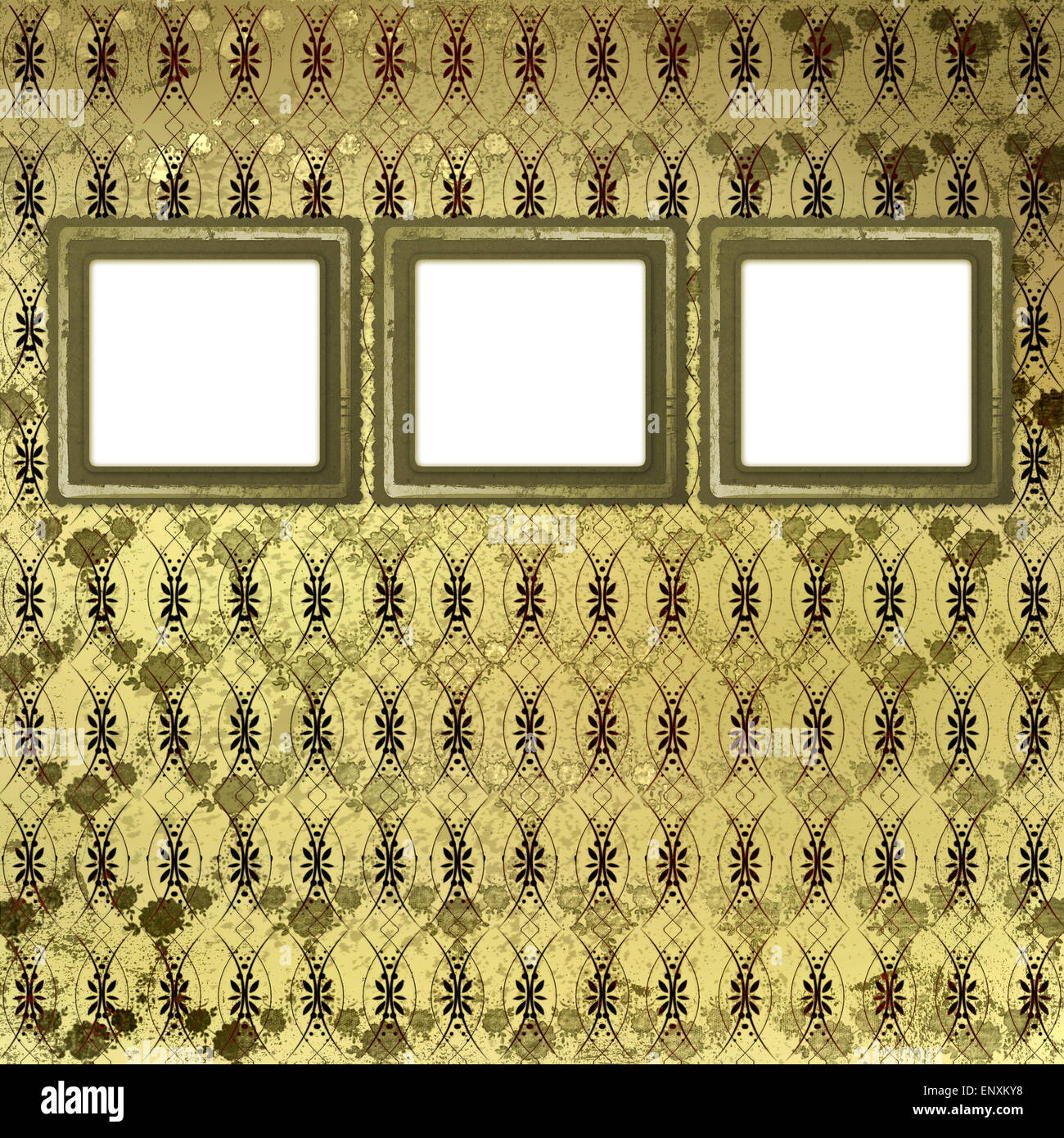 Grunge gold background with ancient floral ornament Stock Photo - Alamy
