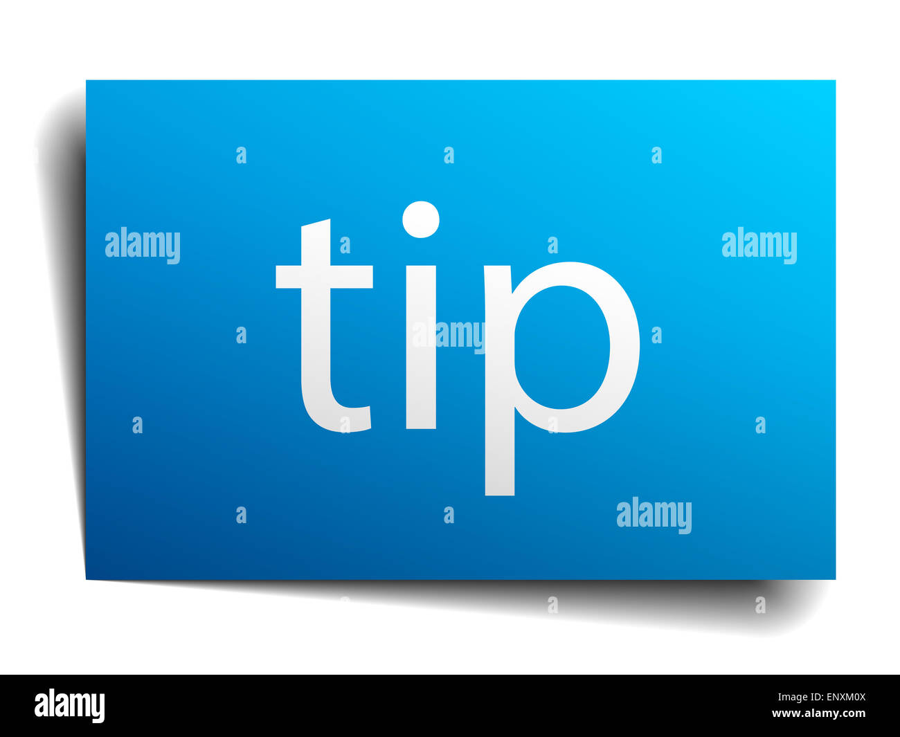 tip blue paper sign isolated on white Stock Photo - Alamy