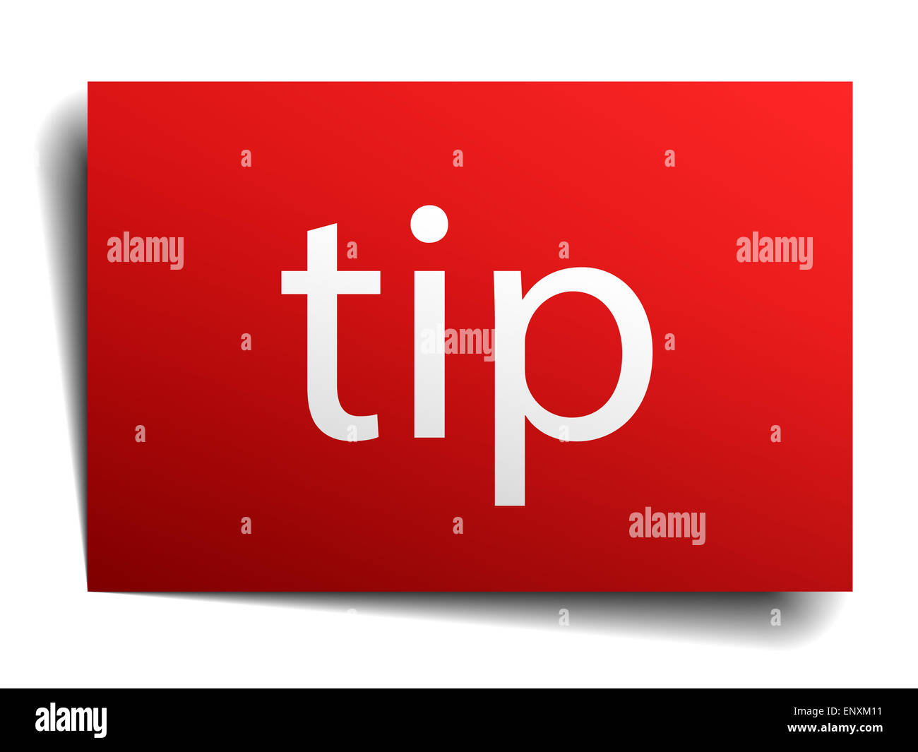 tip red paper sign on white background Stock Photo - Alamy