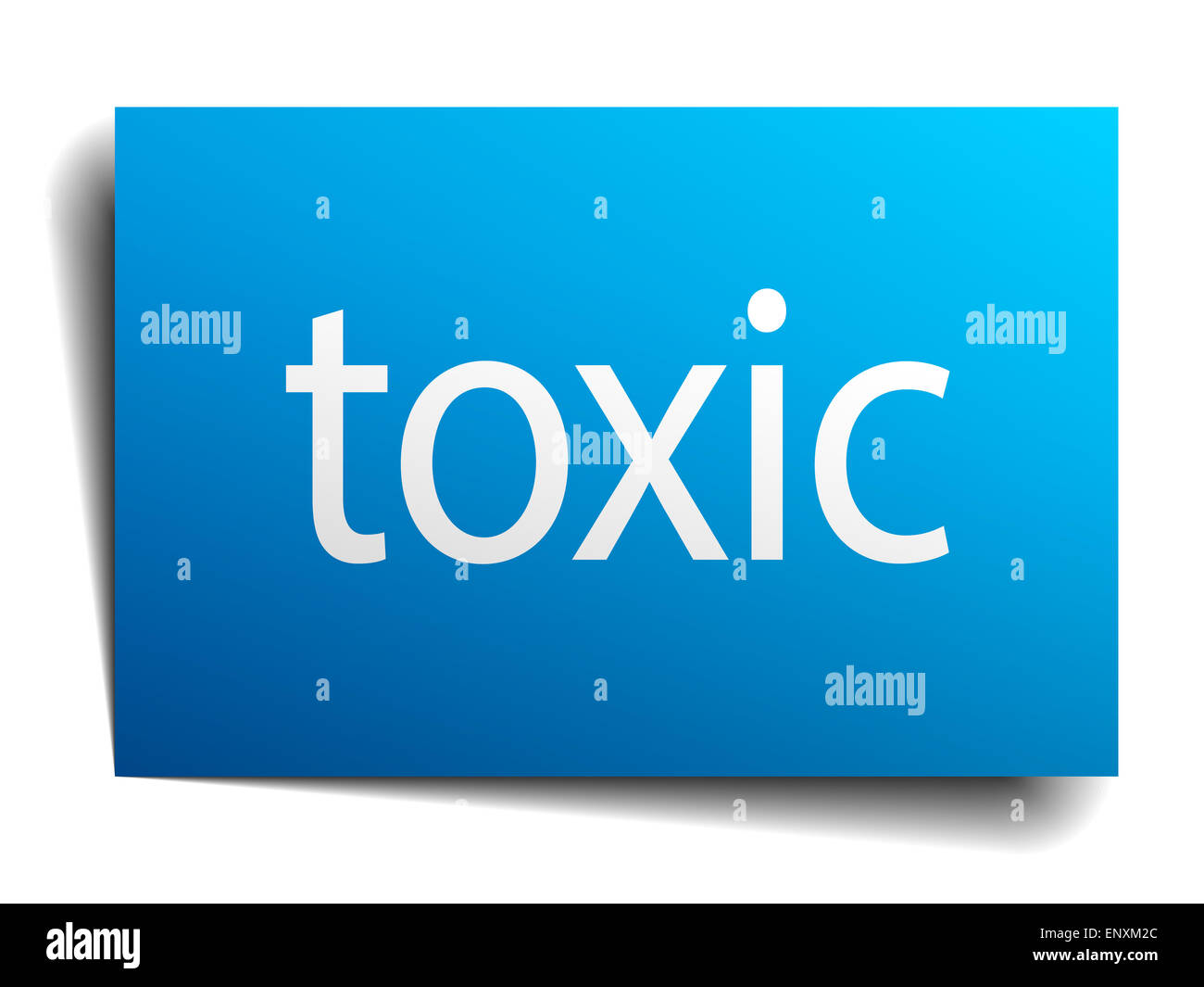 toxic blue paper sign isolated on white Stock Photo - Alamy