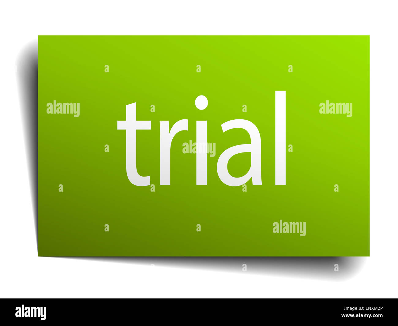 trial square paper sign isolated on white Stock Photo - Alamy