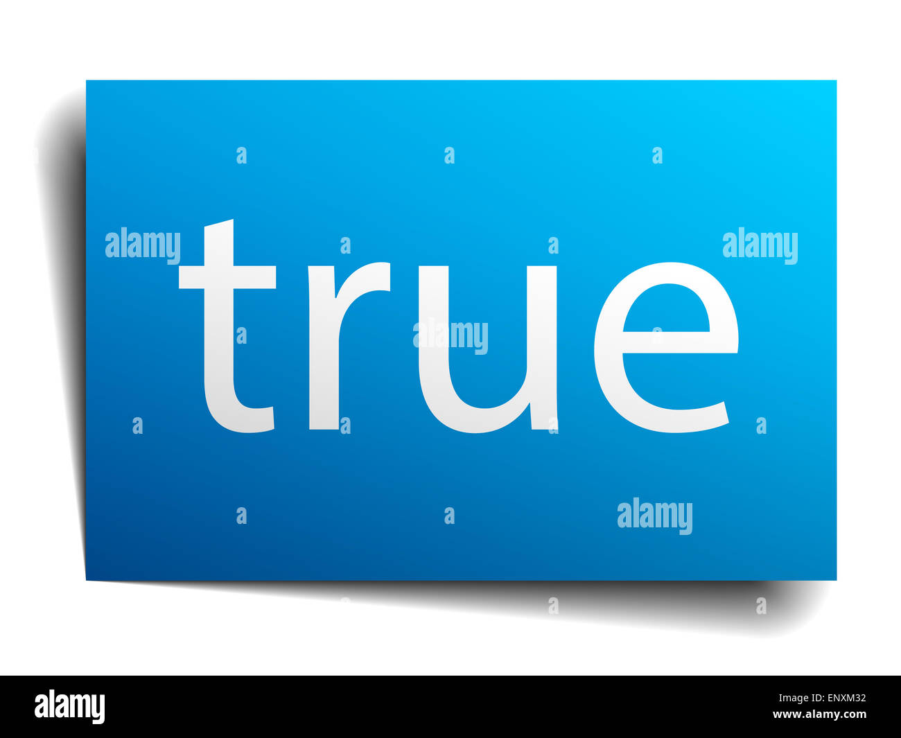 true blue paper sign isolated on white Stock Photo - Alamy