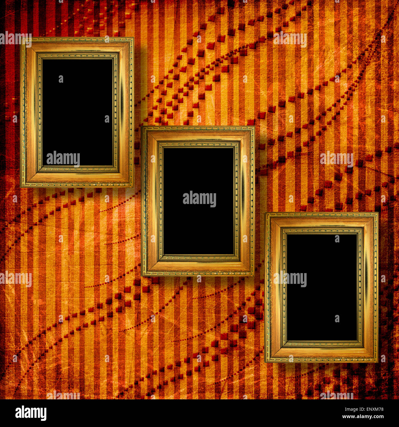 Old Victorian frames Victorian style on the wall in the room Stock ...