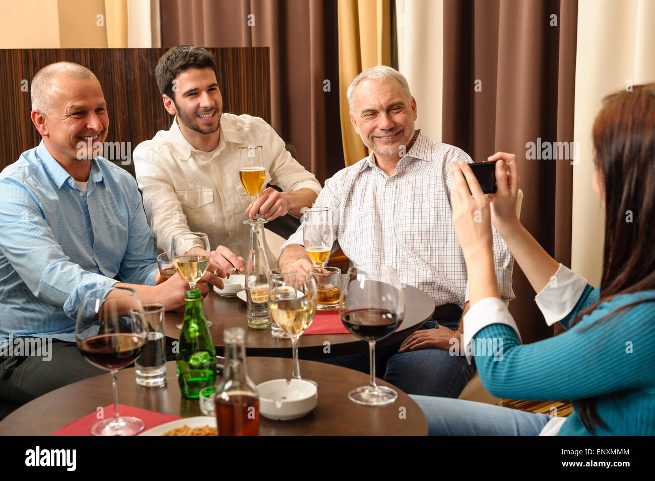 After work drink business colleagues take picture Stock Photo - Alamy