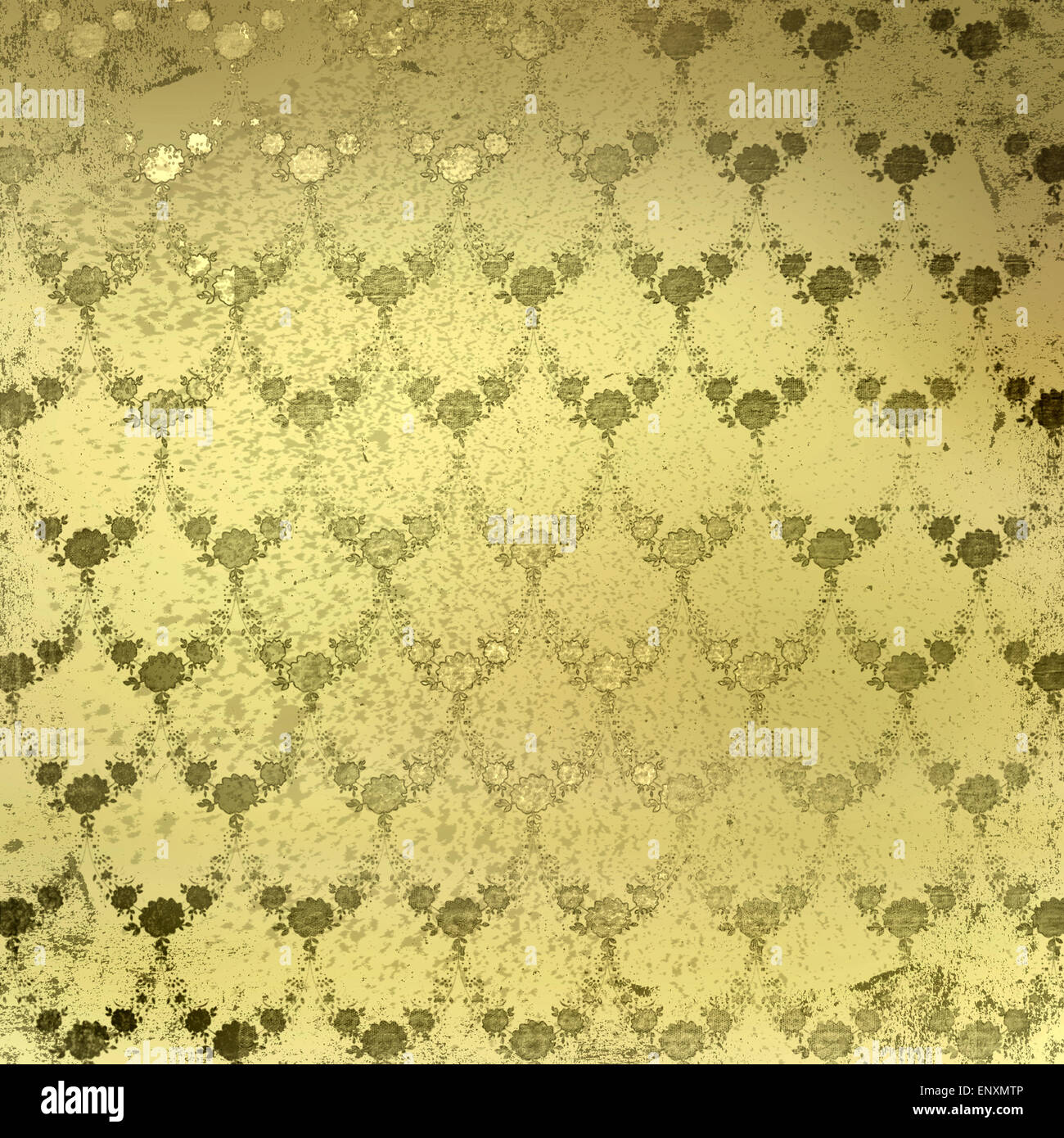 Grunge gold background with ancient floral ornament Stock Photo - Alamy