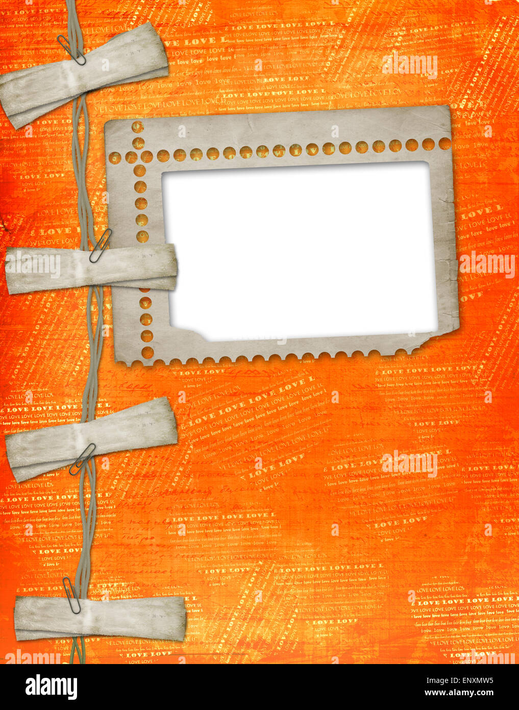old paper frame in scrapbooking style on abstract grunge background ...