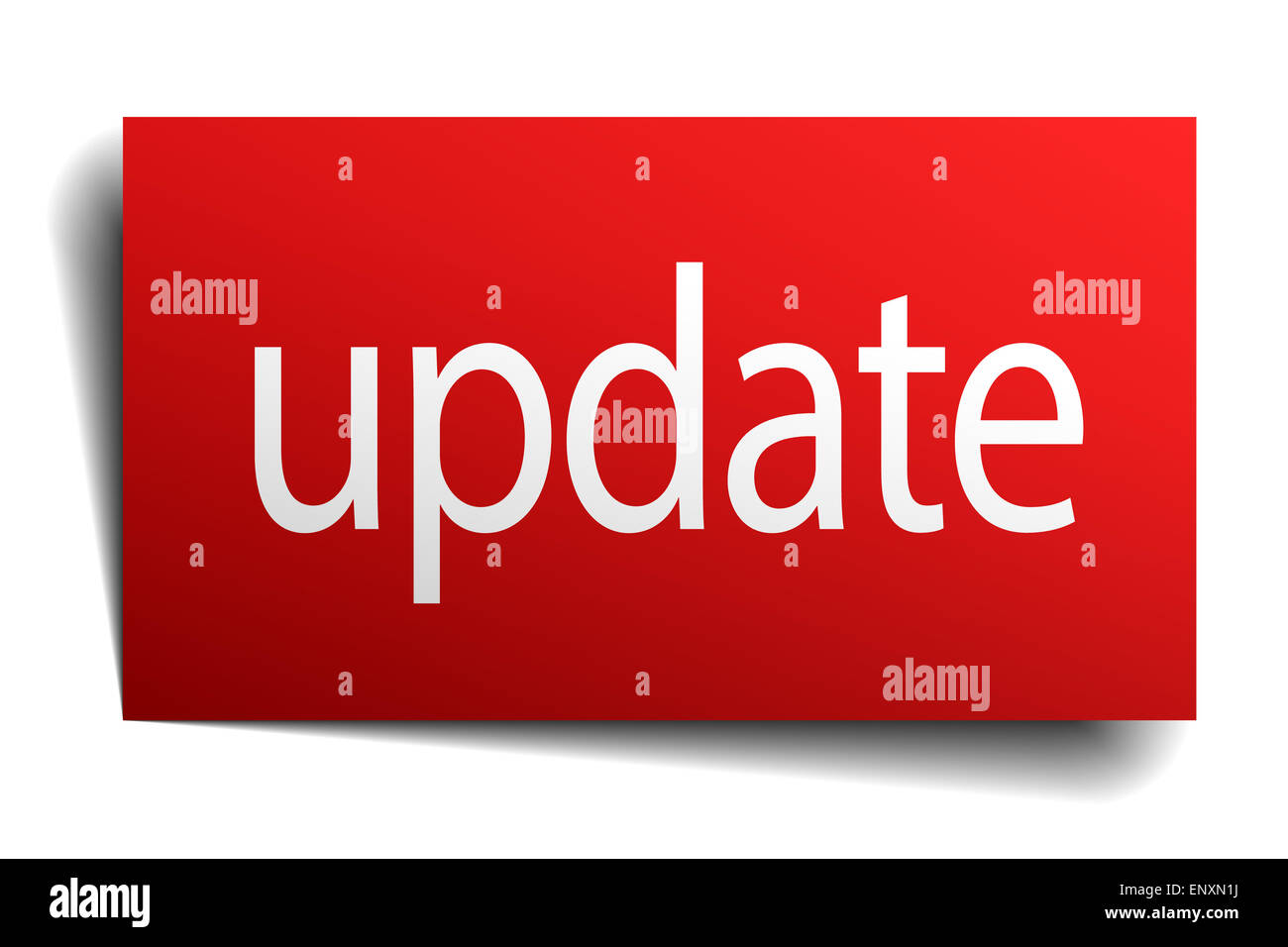 update red paper sign on white background Stock Photo - Alamy