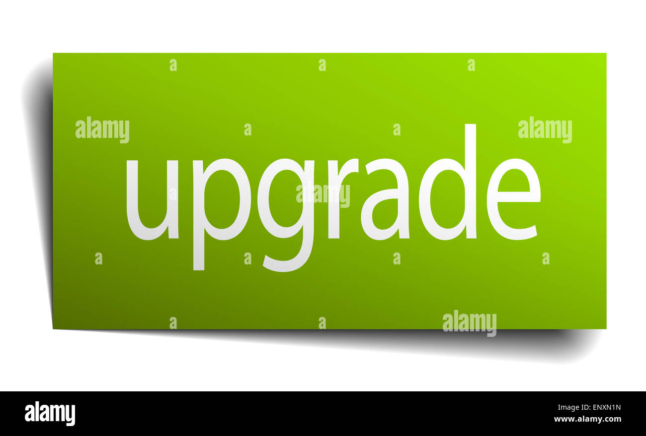 upgrade square paper sign isolated on white Stock Photo - Alamy
