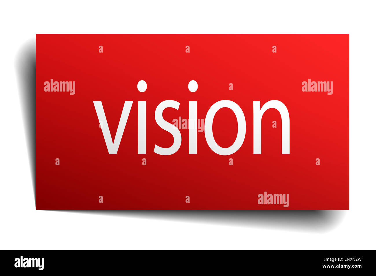 vision red paper sign on white background Stock Photo - Alamy