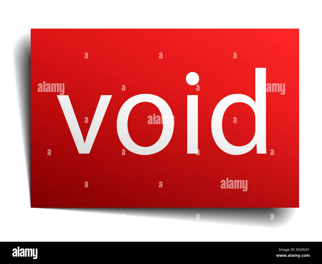 void red paper sign on white background Stock Photo - Alamy