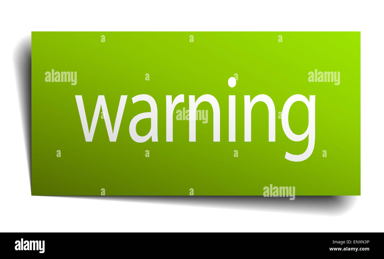 warning square paper sign isolated on white Stock Photo - Alamy