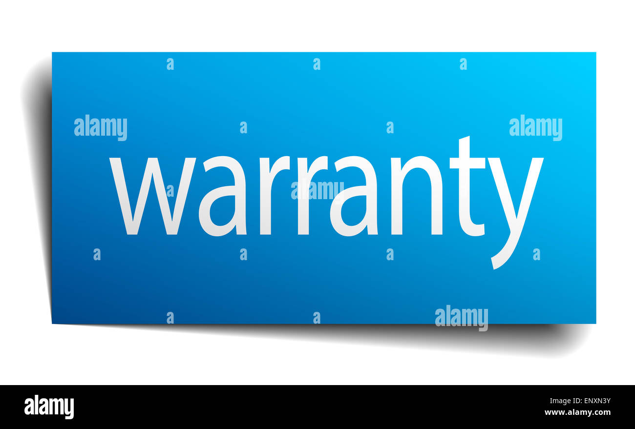 warranty blue paper sign isolated on white Stock Photo - Alamy