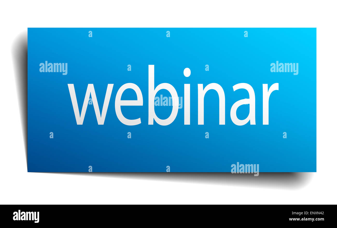 webinar blue paper sign isolated on white Stock Photo - Alamy