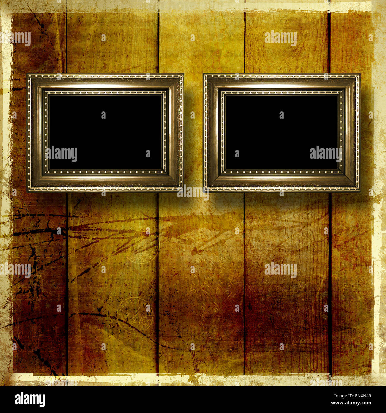 Old Victorian frames Victorian style on the wall in the room Stock ...