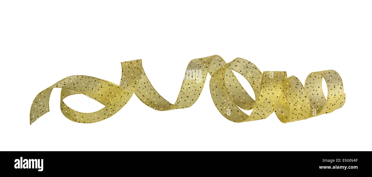 Gold horizontal ribbon on the white isolated background Stock Photo - Alamy