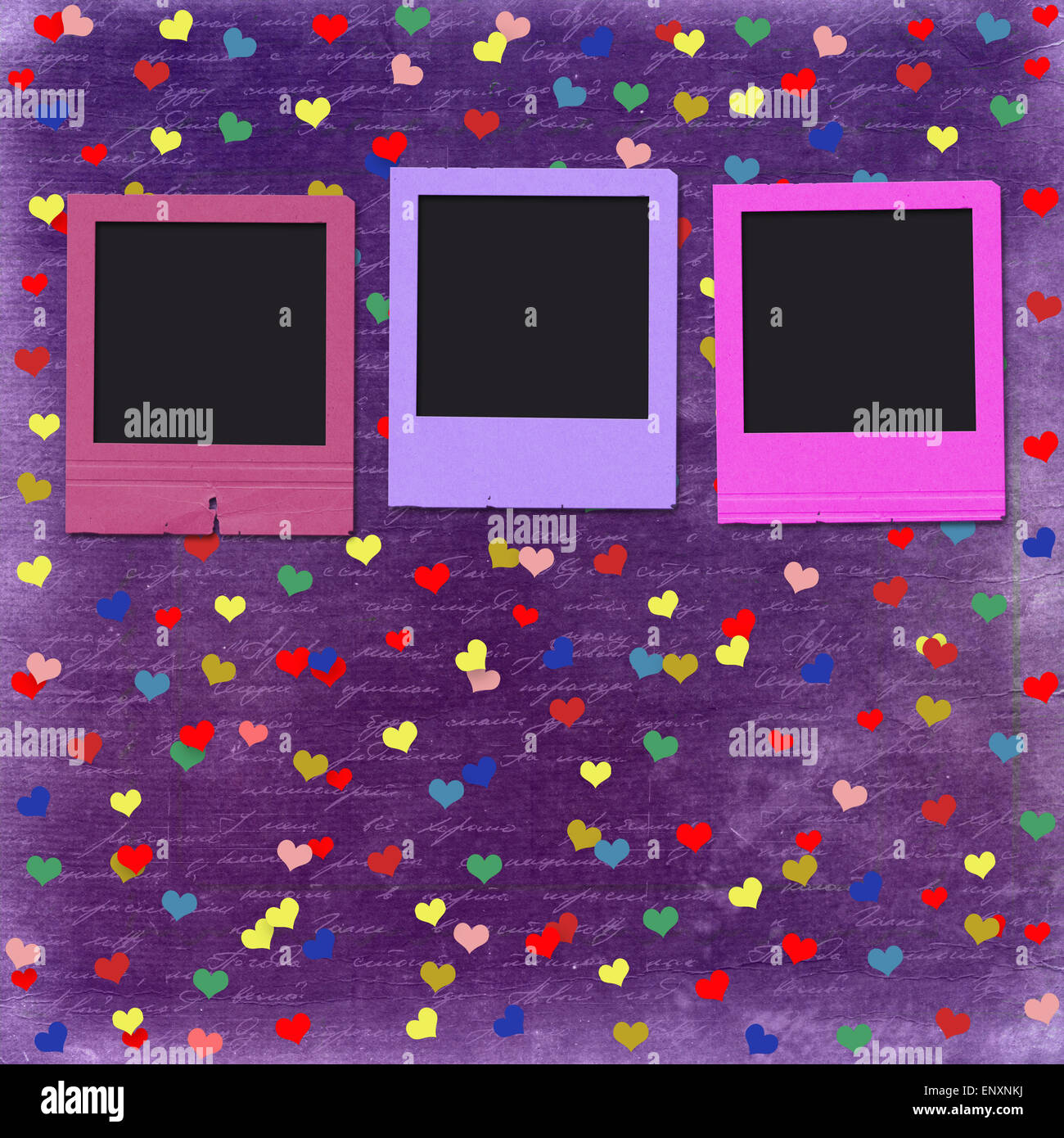 Old grunge slides on the cheerful multicolored background Stock Photo ...