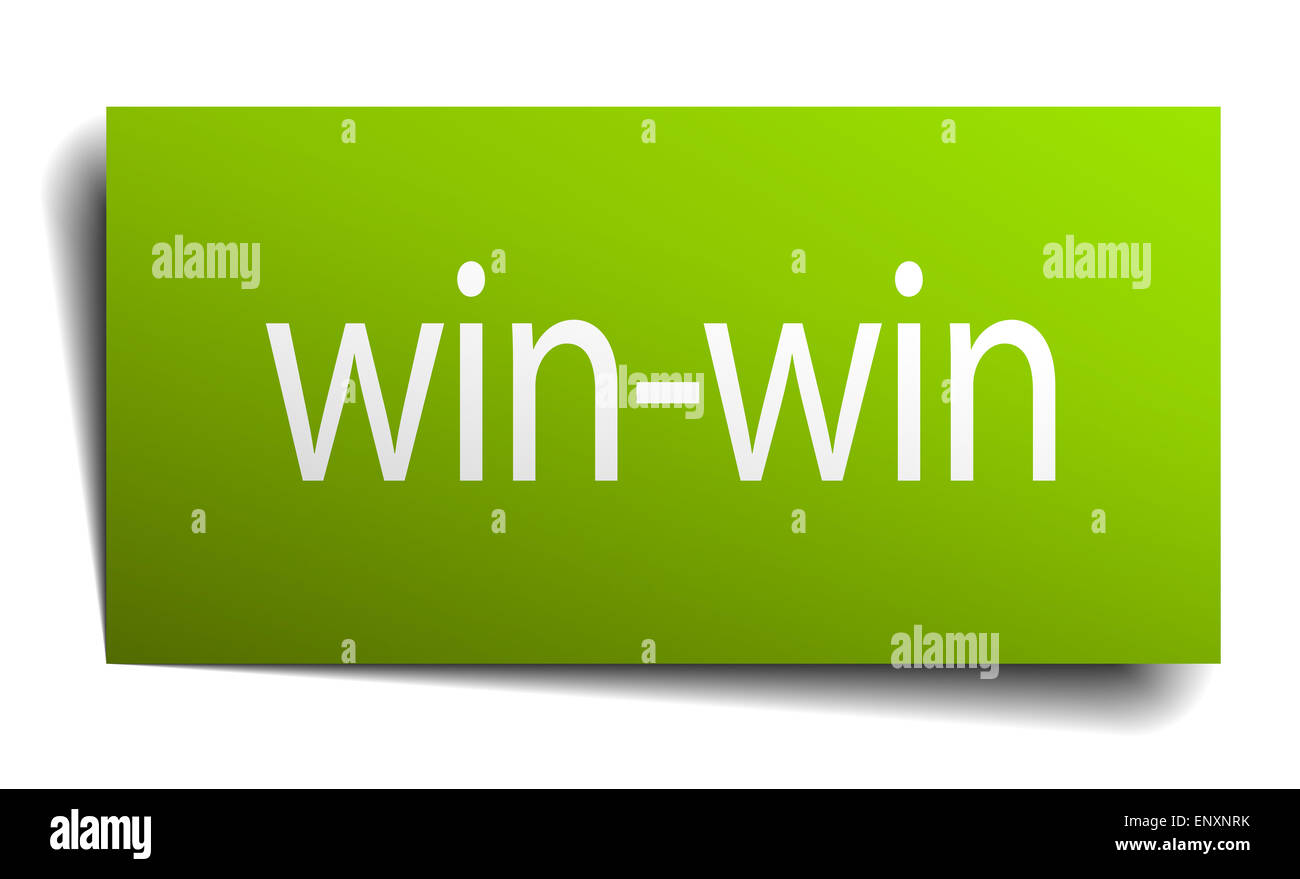 win-win square paper sign isolated on white Stock Photo - Alamy