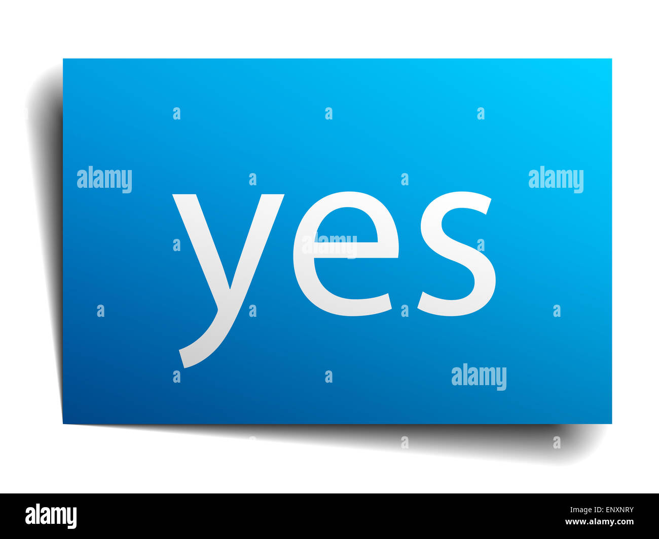yes blue paper sign isolated on white Stock Photo - Alamy