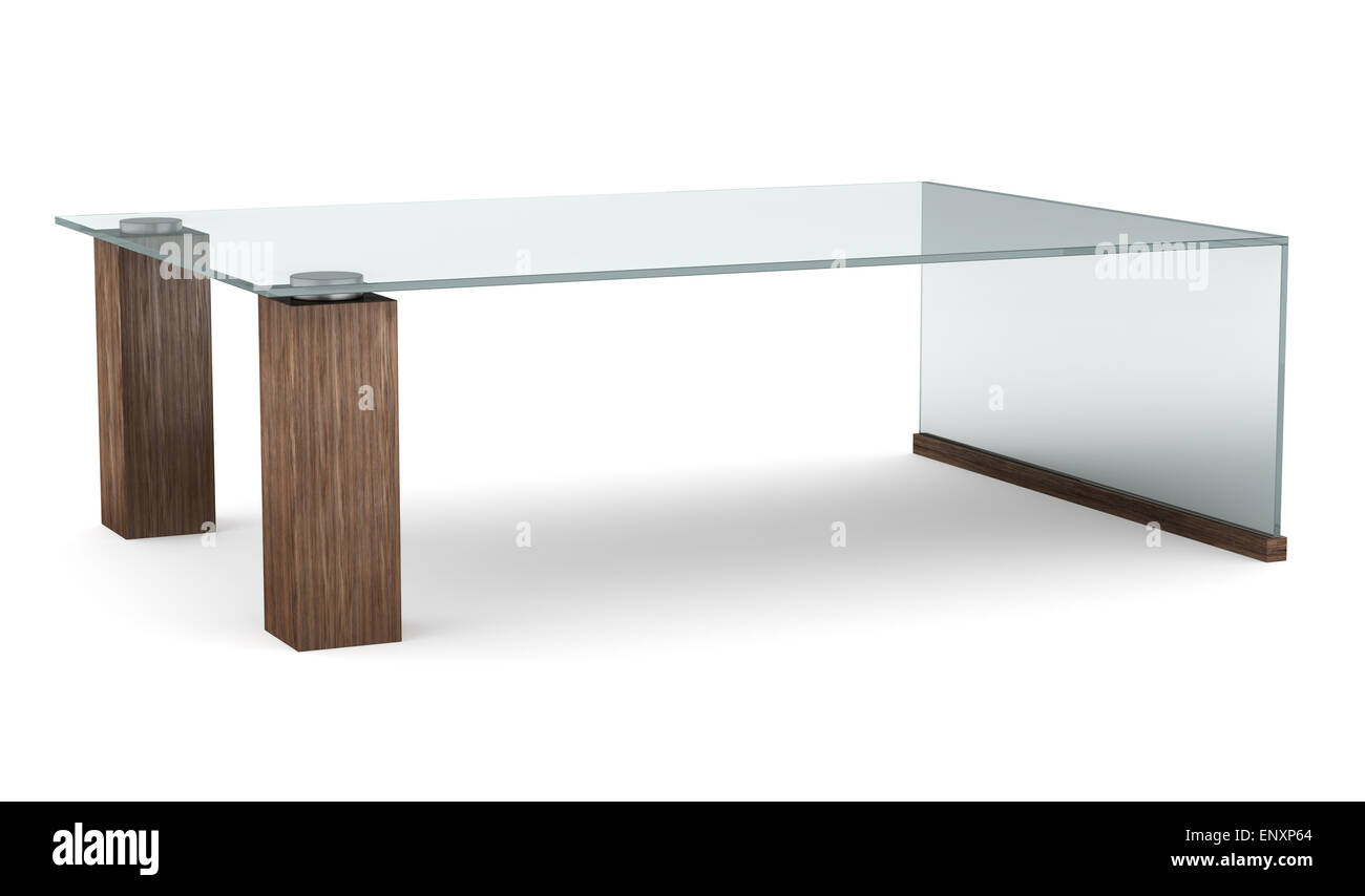 modern glass table isolated on white background Stock Photo - Alamy