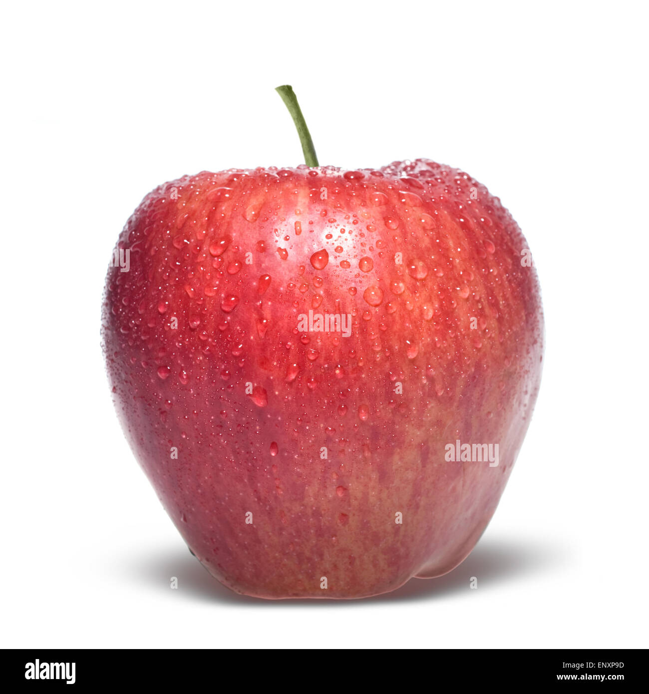 red apple with water drops isolated on white Stock Photo - Alamy