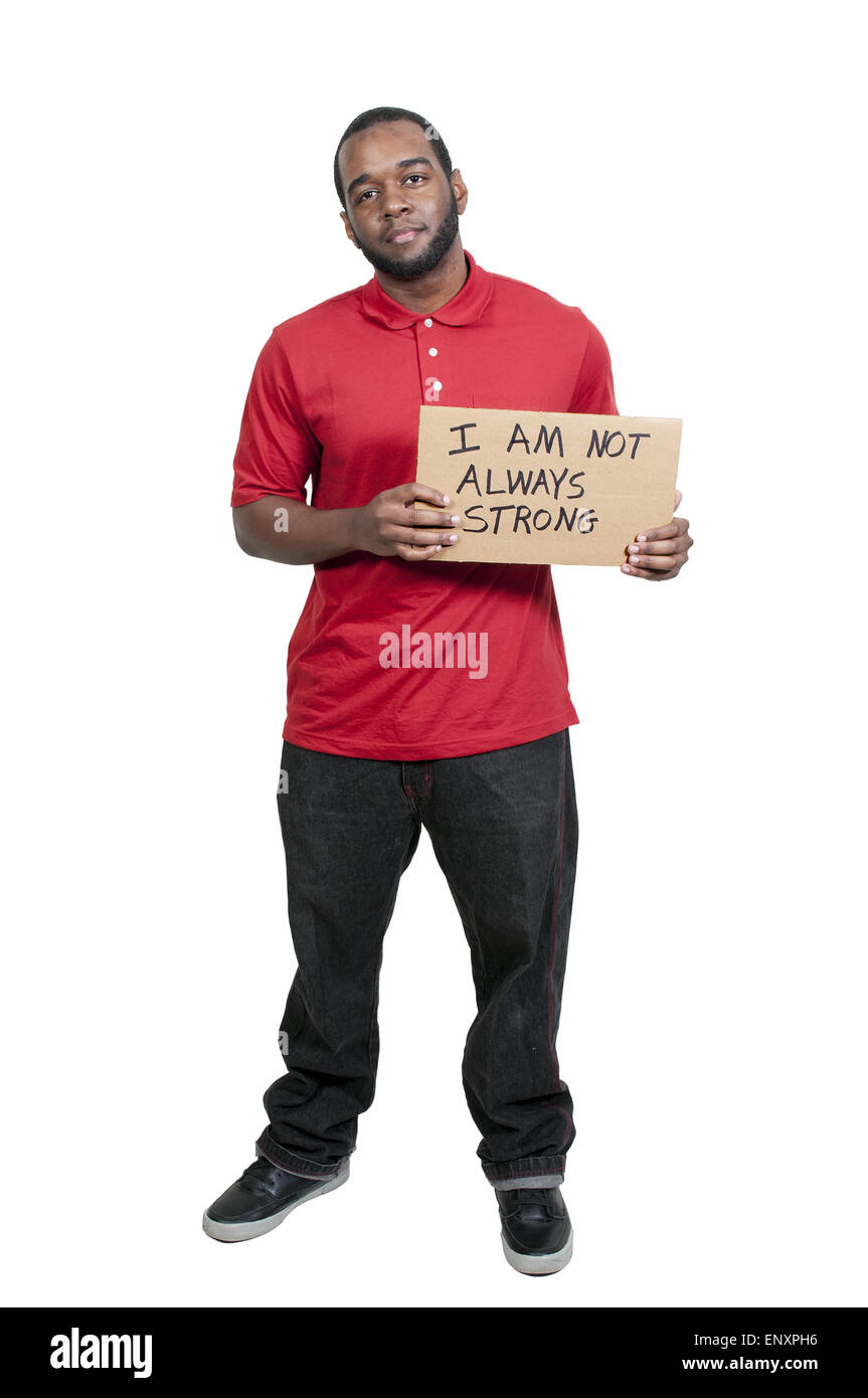 Man Holding a Sign Stock Photo - Alamy