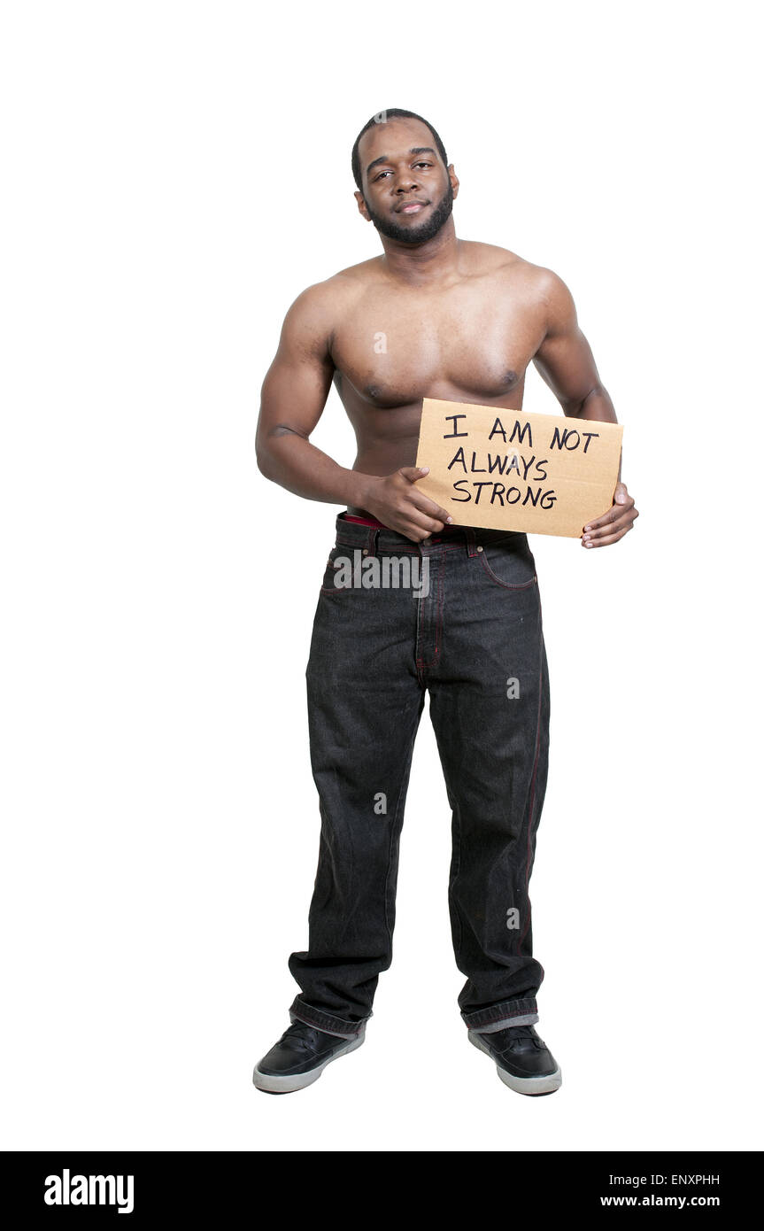 Man Holding a Sign Stock Photo - Alamy