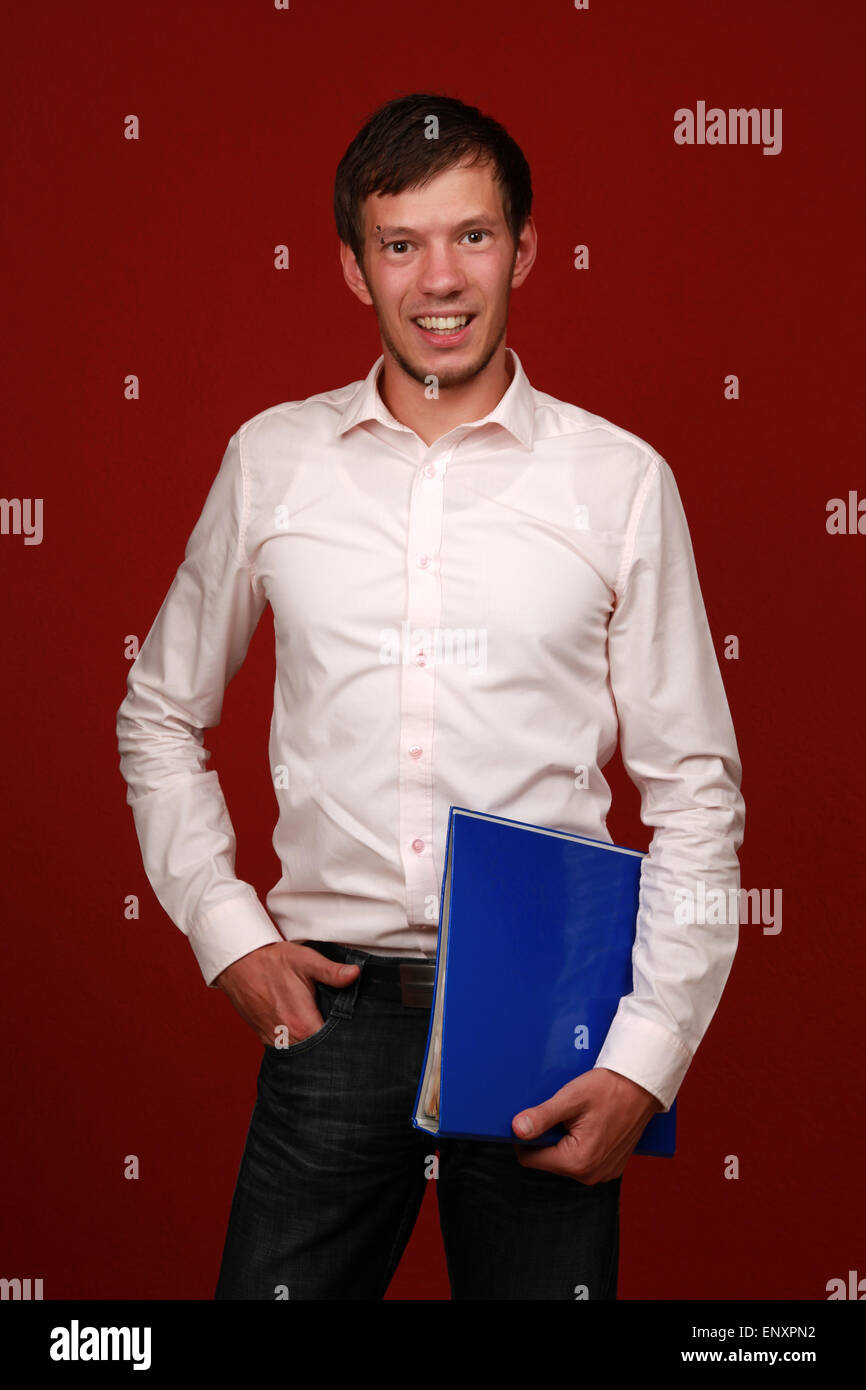 Student mit Buch Stock Photo - Alamy