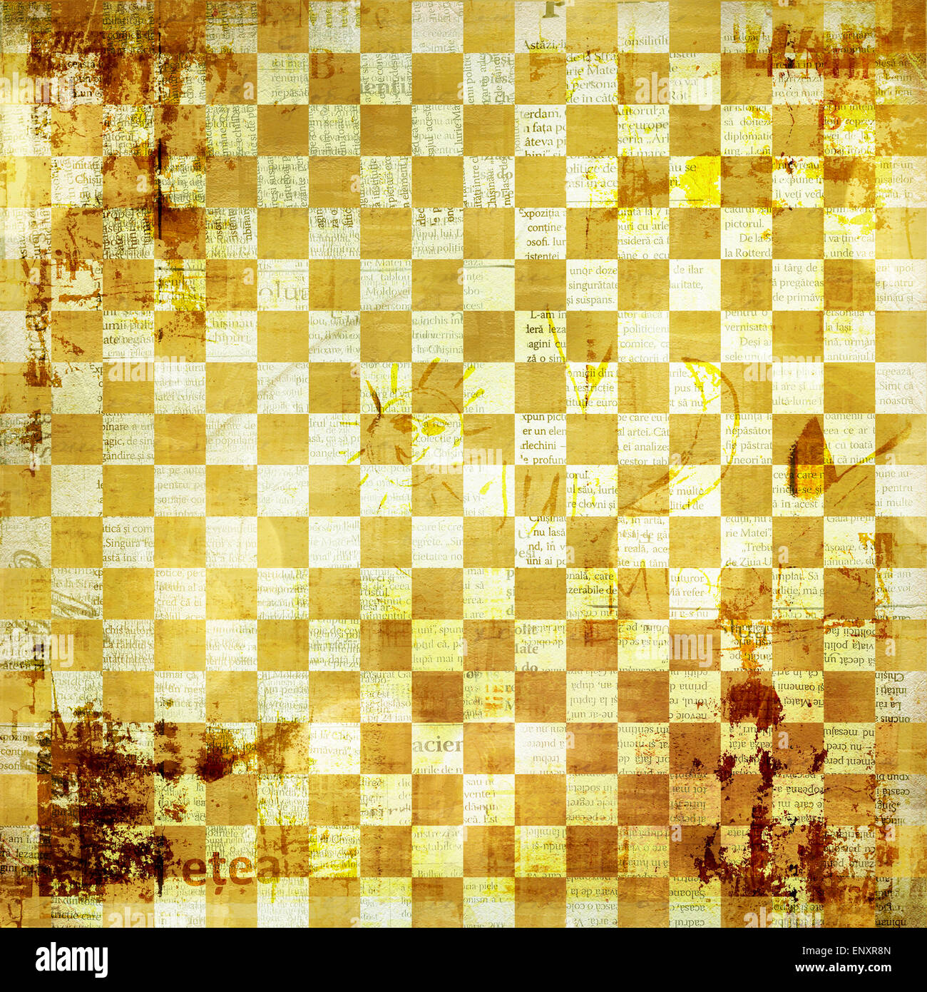 Vintage abstract background with chequered chess ornament Stock Photo ...