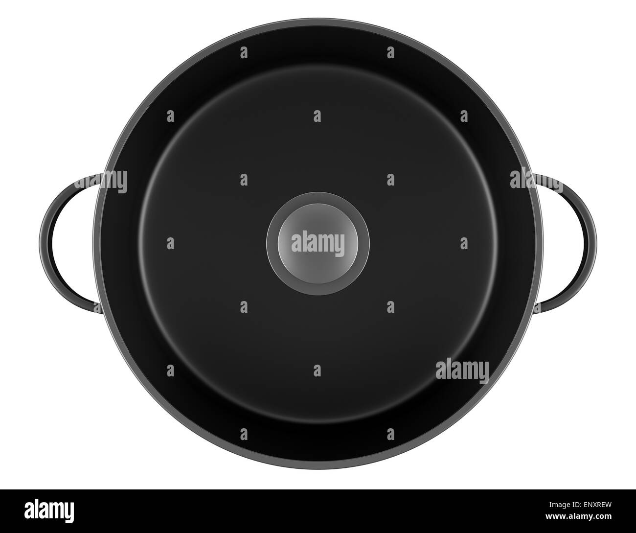 top view of black cooking pan isolated on white Stock Photo - Alamy