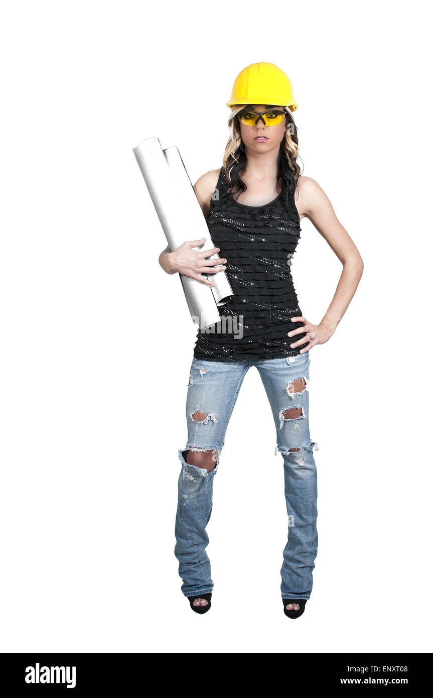 Female Construction Worker Stock Photo - Alamy