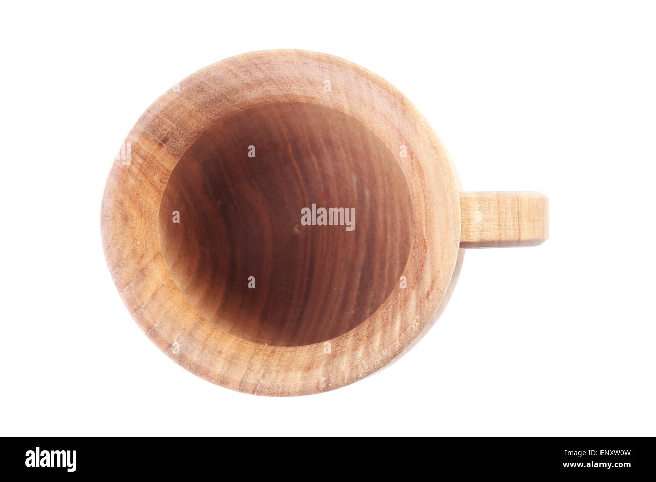 top view of brown wooden cup isolated on white Stock Photo - Alamy