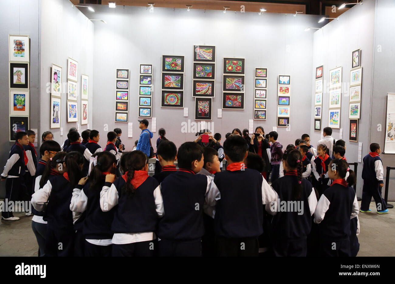 Beijing, China. 12th May, 2015. Primary school students visit a ...
