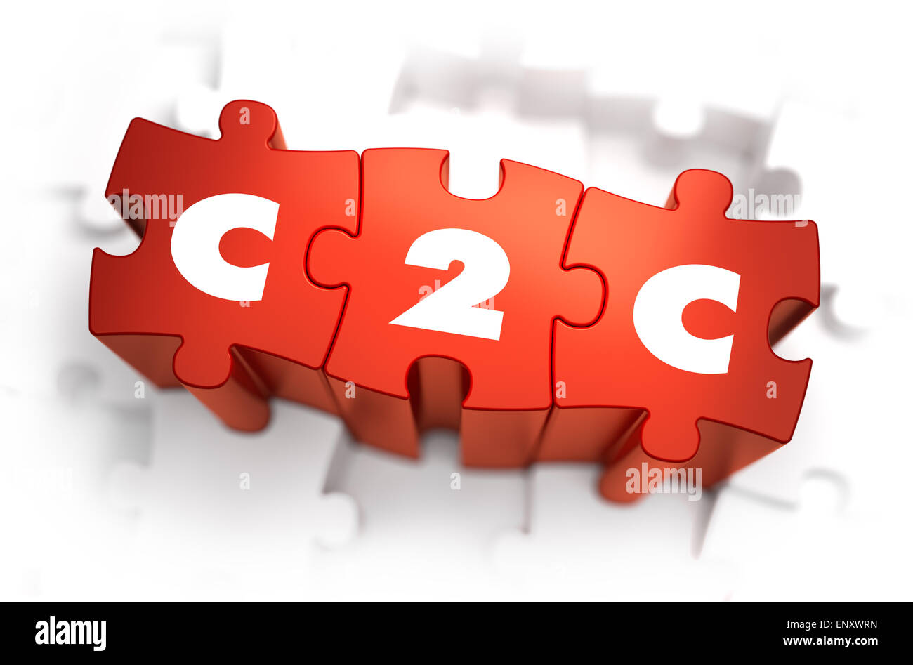 C2C - White Word on Red Puzzles Stock Photo - Alamy