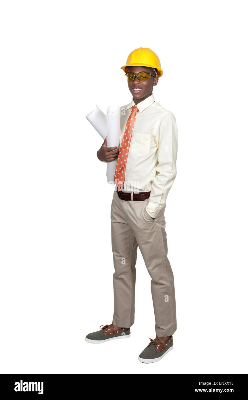 Black Teenage Construction Worker Stock Photo - Alamy