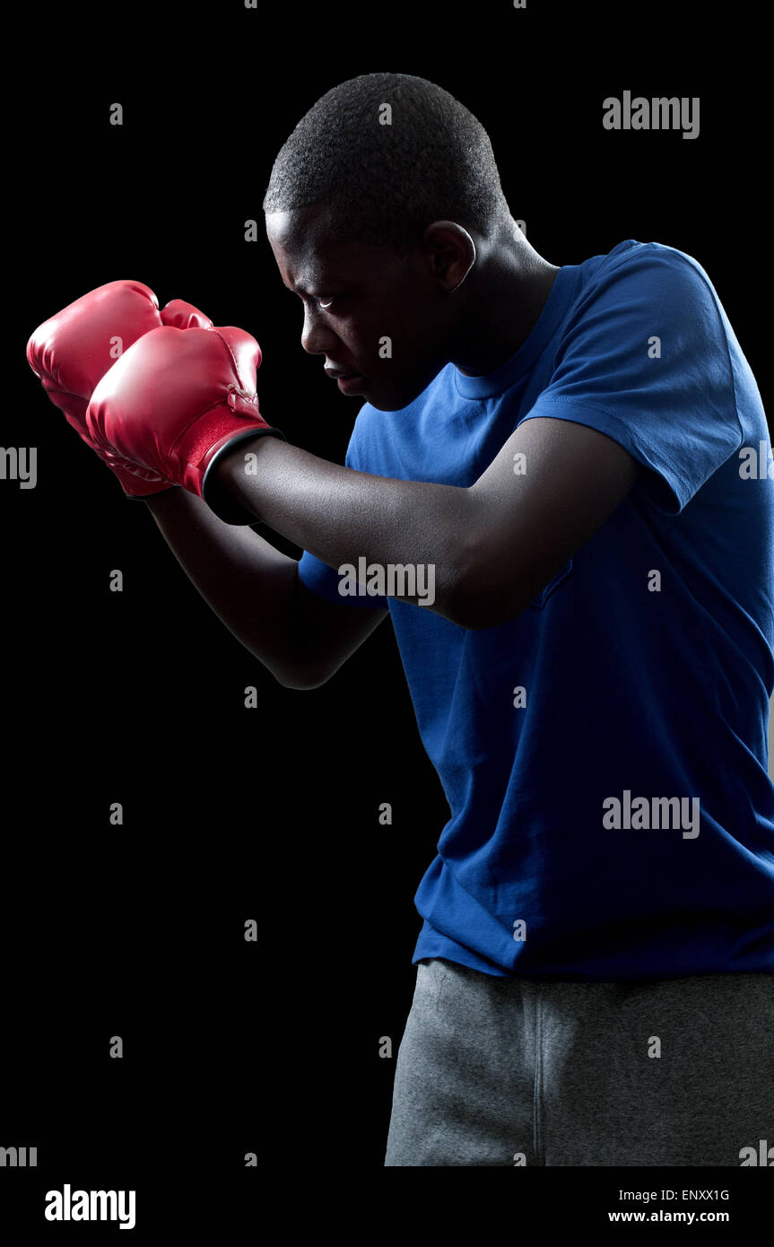 Black Teenage Boxer Stock Photo - Alamy