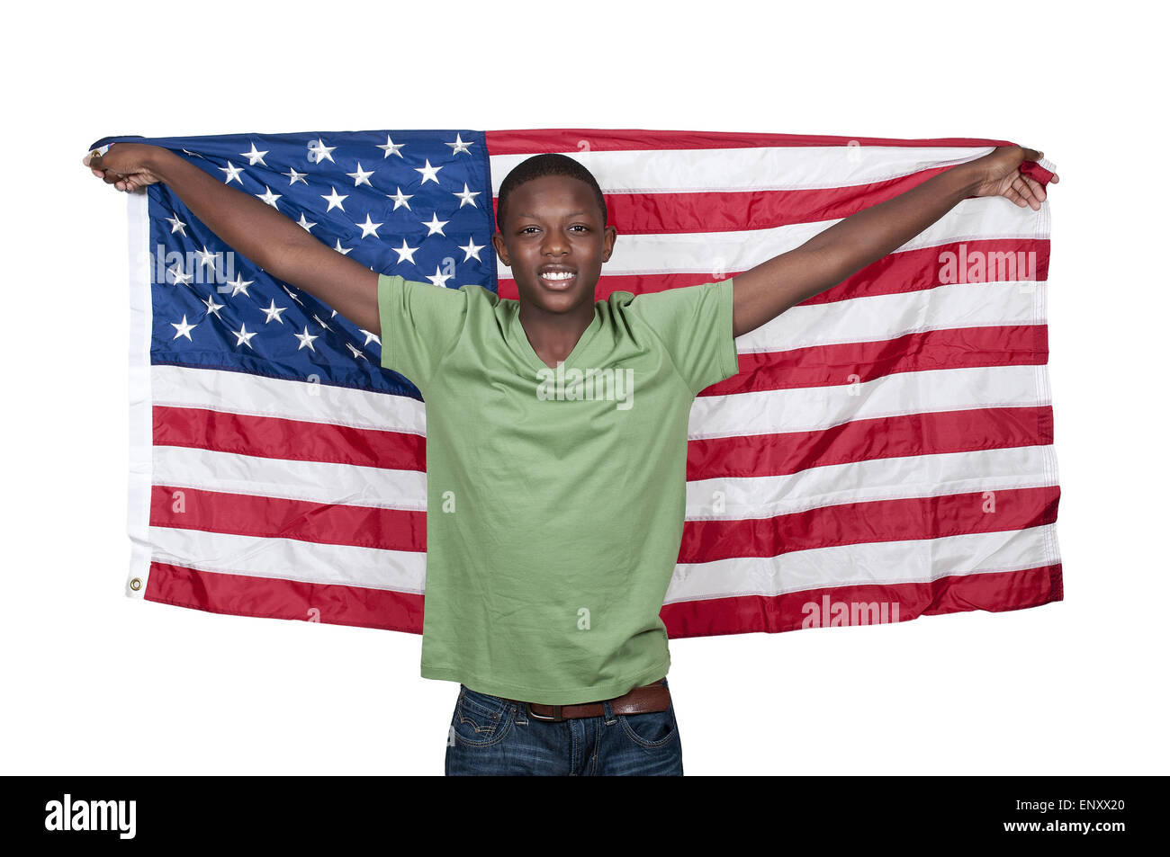 Man with Flag Stock Photo - Alamy