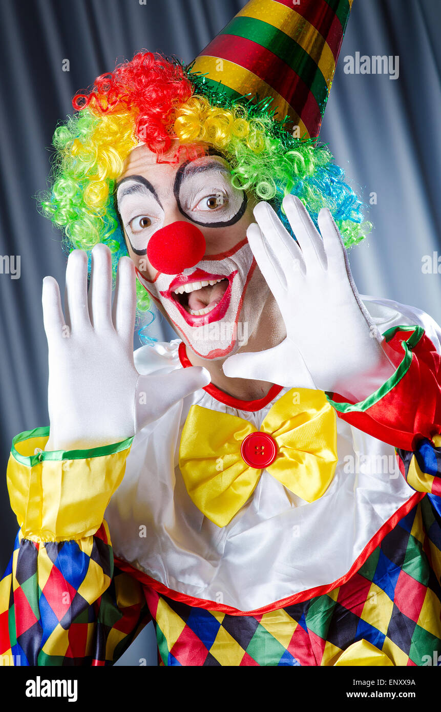 Funny clown in studio shooting Stock Photo - Alamy