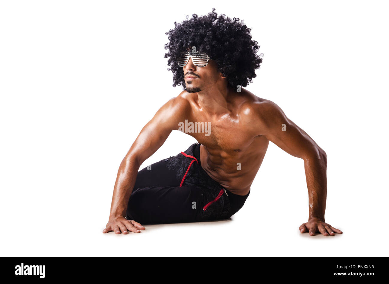 Muscular dancer isolated on white Stock Photo - Alamy