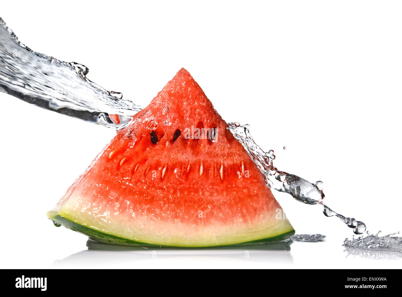 watermelon and water splash isolated on white Stock Photo - Alamy