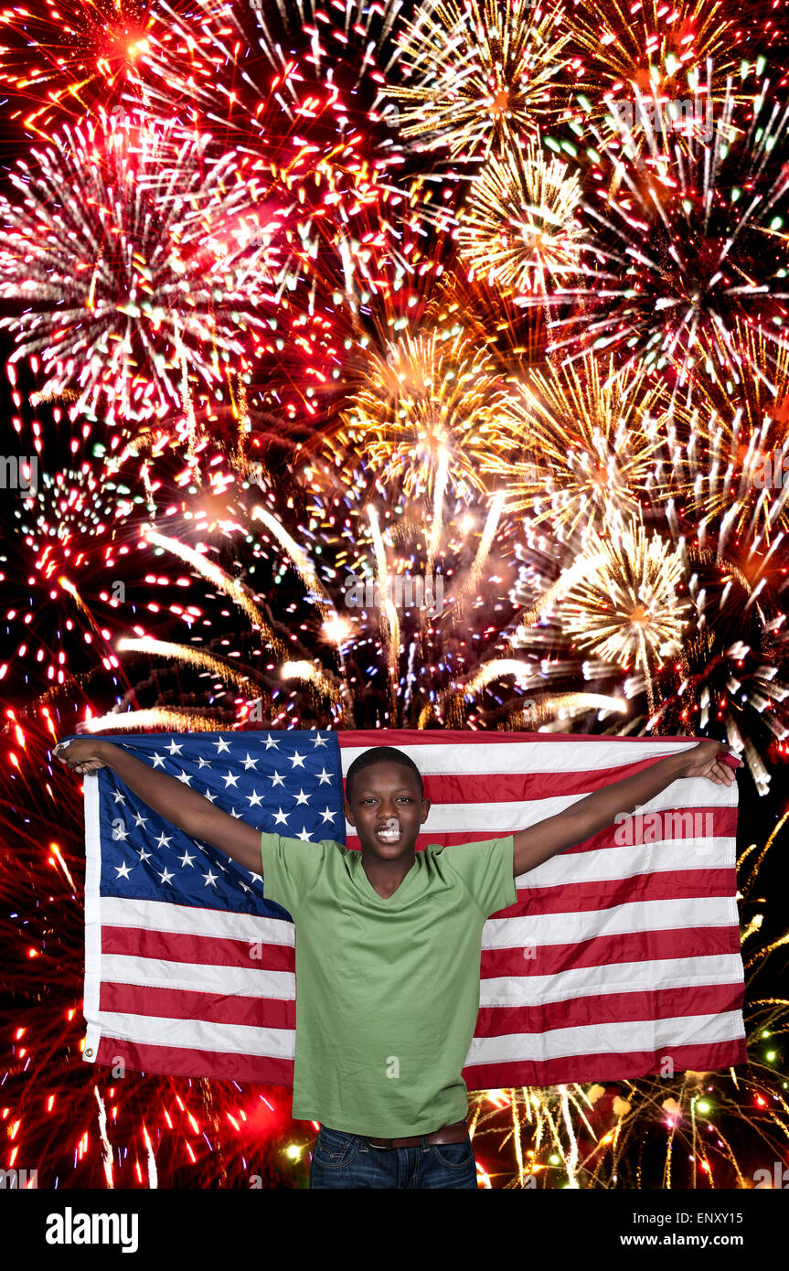 Man at Fireworks Stock Photo - Alamy