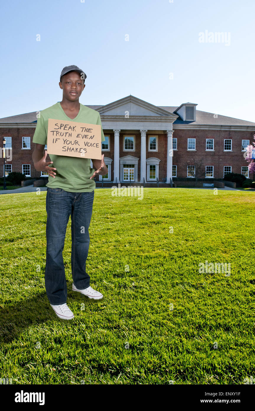Speak The Truth Even If Your Voice Shakes Stock Photo - Alamy