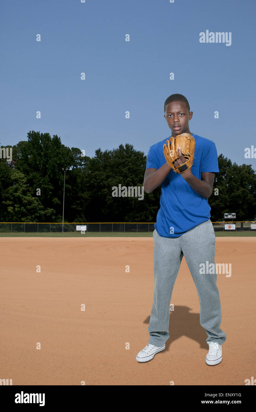 Teenage Baseball Player Stock Photo - Alamy
