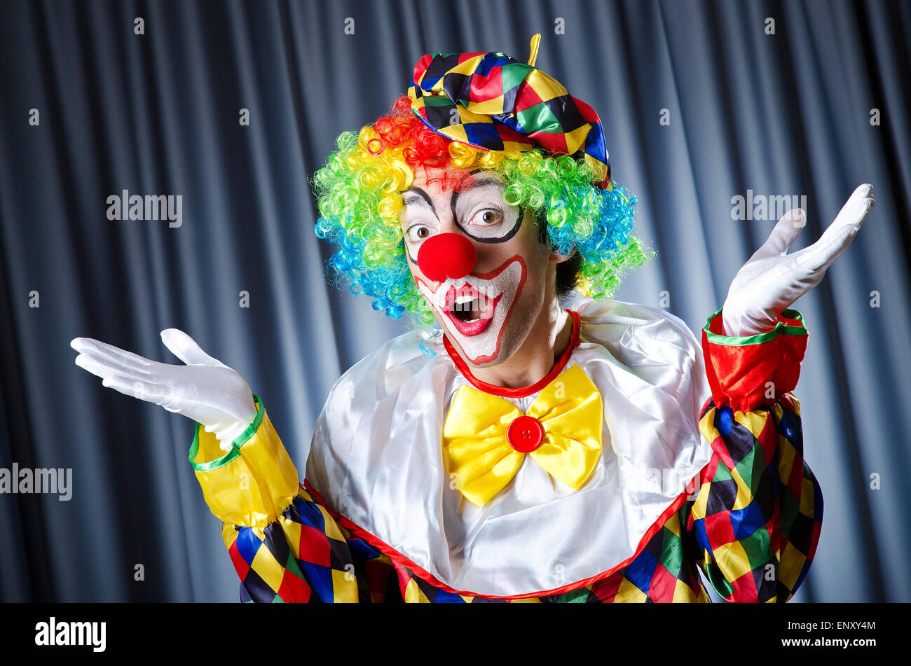 Funny clown in studio shooting Stock Photo - Alamy