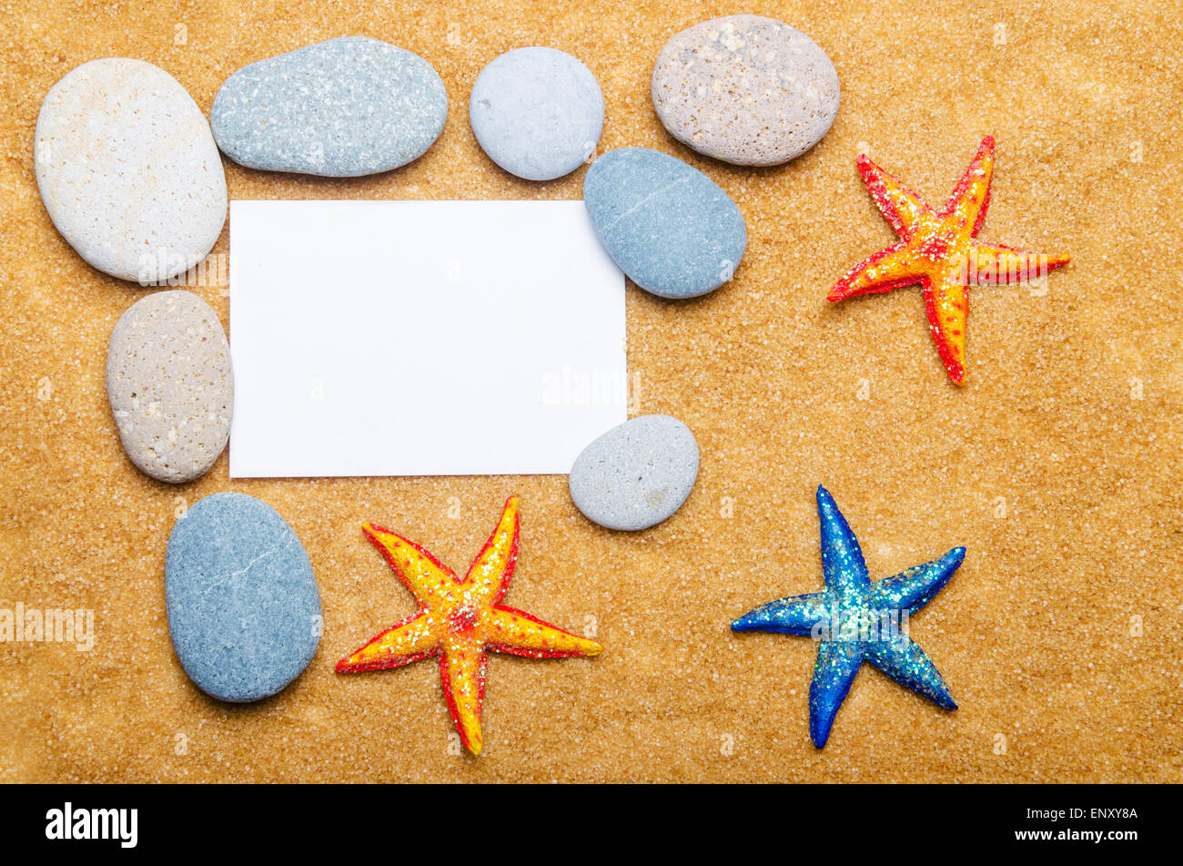 Blank message on sand and pebbles Stock Photo - Alamy
